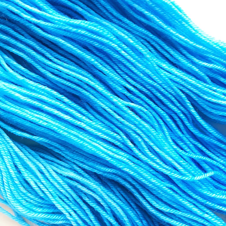 CERULEAN SKY hand dyed yarn sky light blue semi-solid tonal 20 bases ...